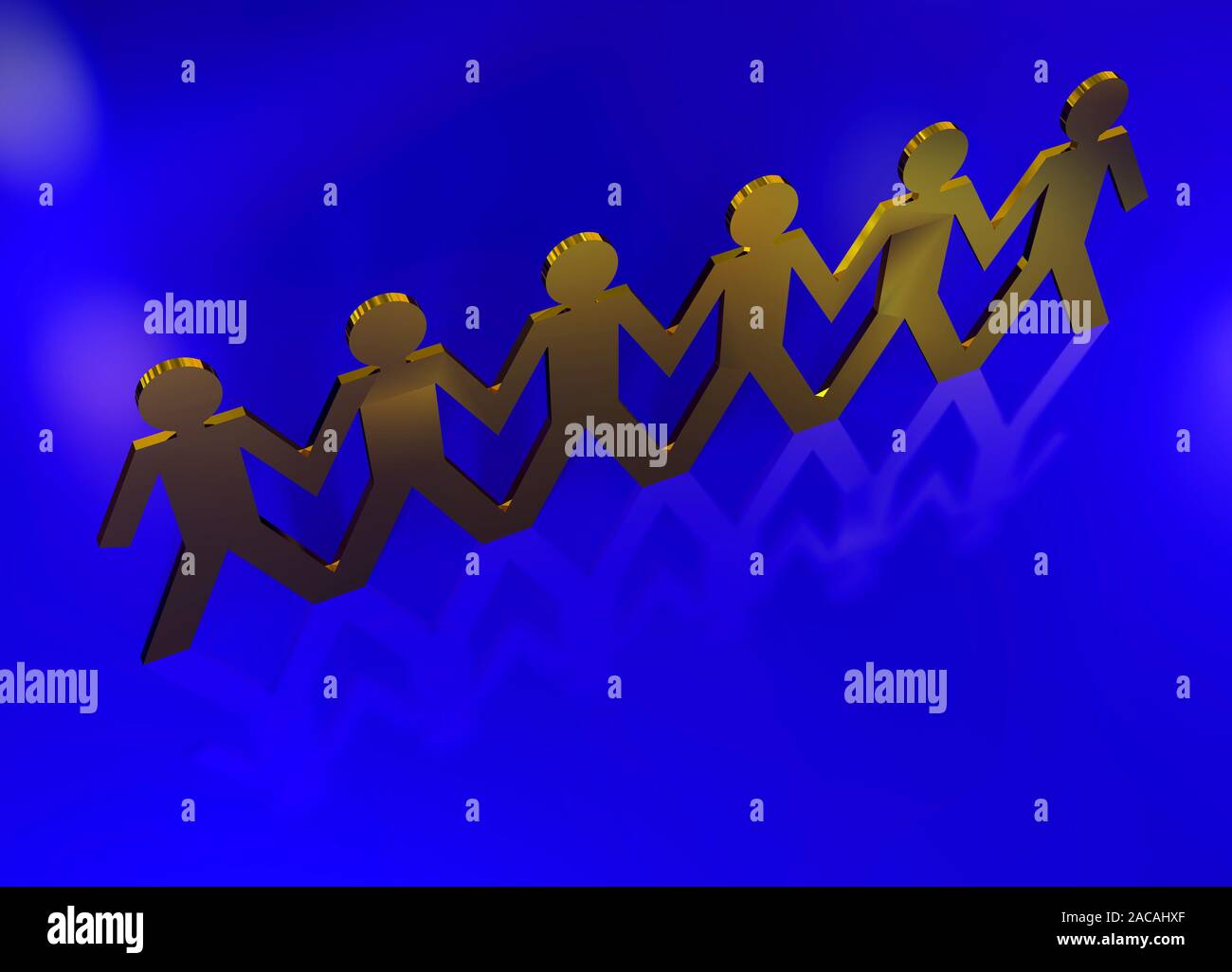 golden paper chain men Stock Photo - Alamy