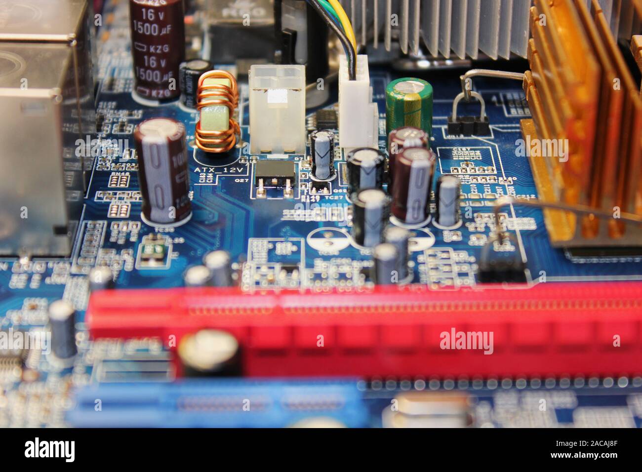 Closeup of electronic circuit board or PCB printed circuit board Stock ...