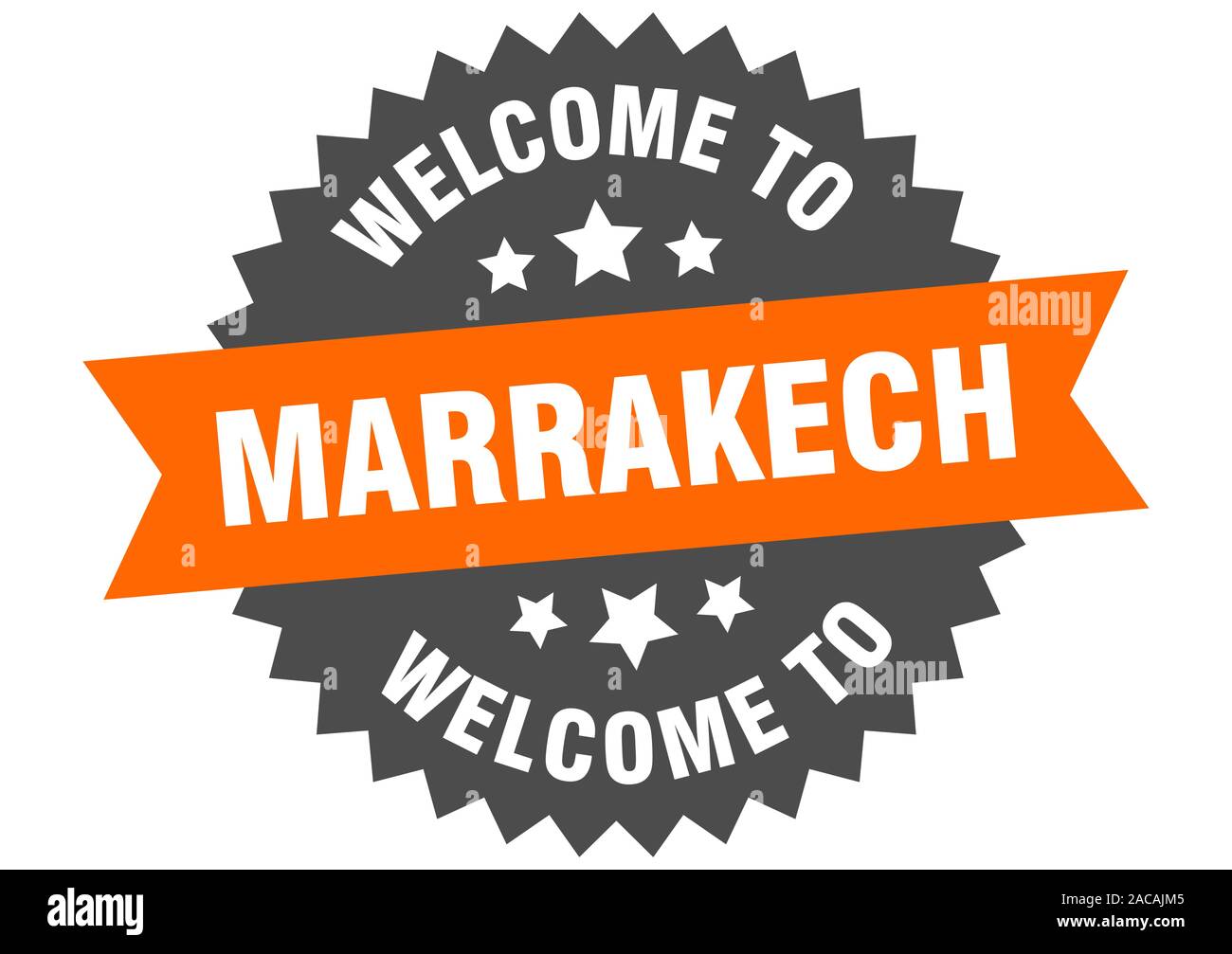 Marrakech sign. welcome to Marrakech orange sticker Stock Vector Image ...