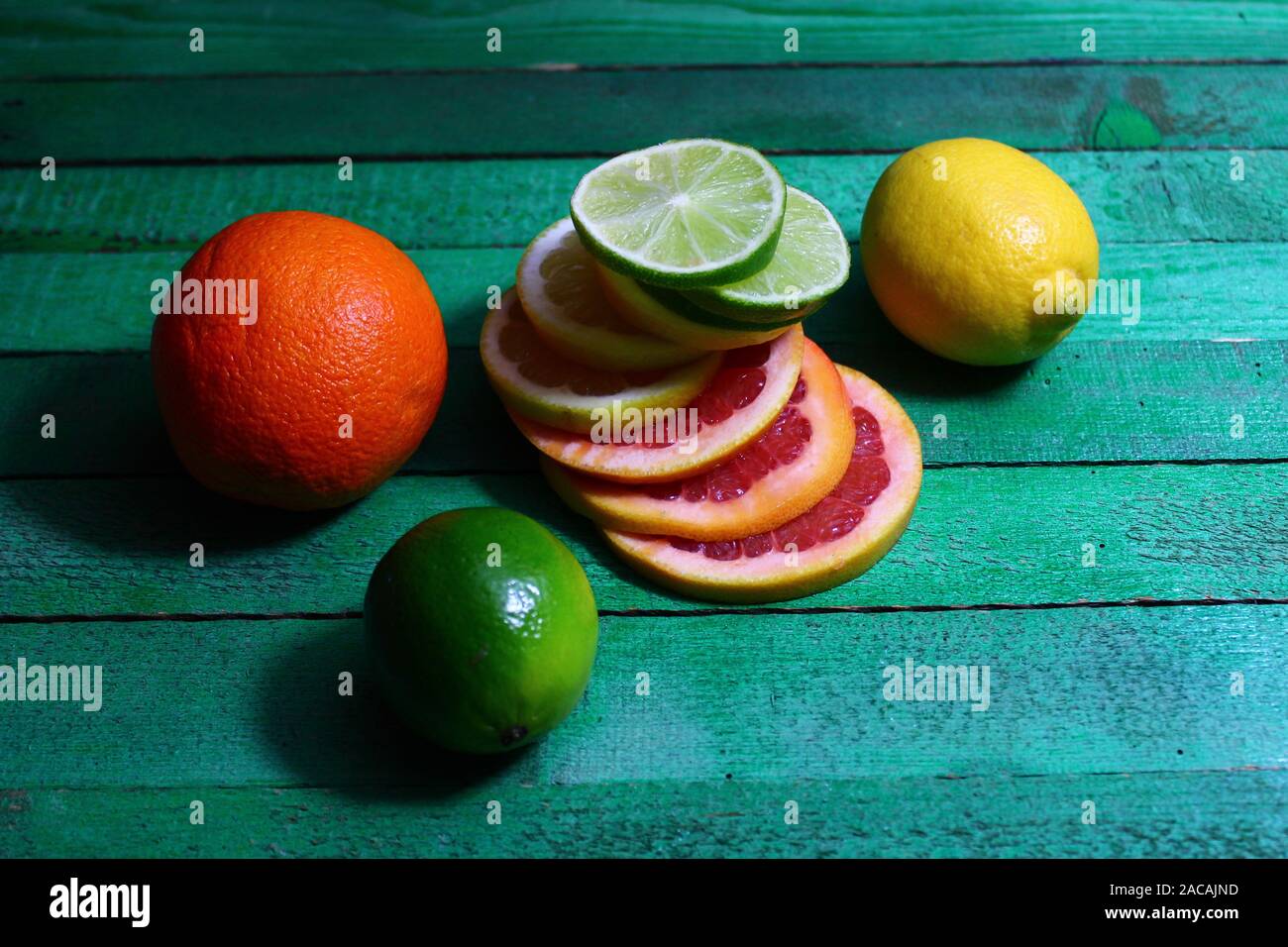 The picture shows different citrus fruits Stock Photo - Alamy