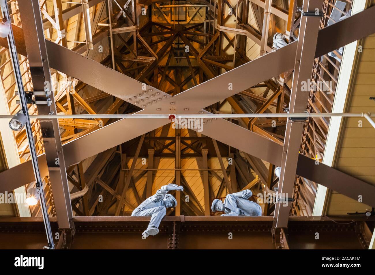 England, London, Tower Bridge, Interior Exhibit of Construction Workers ...