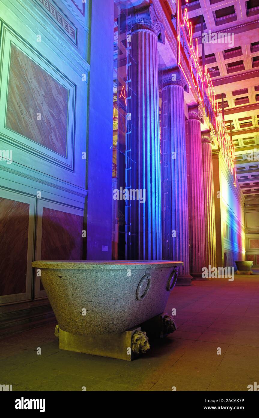 illuminated old museum during the Festival of Lights Berlin Stock Photo ...