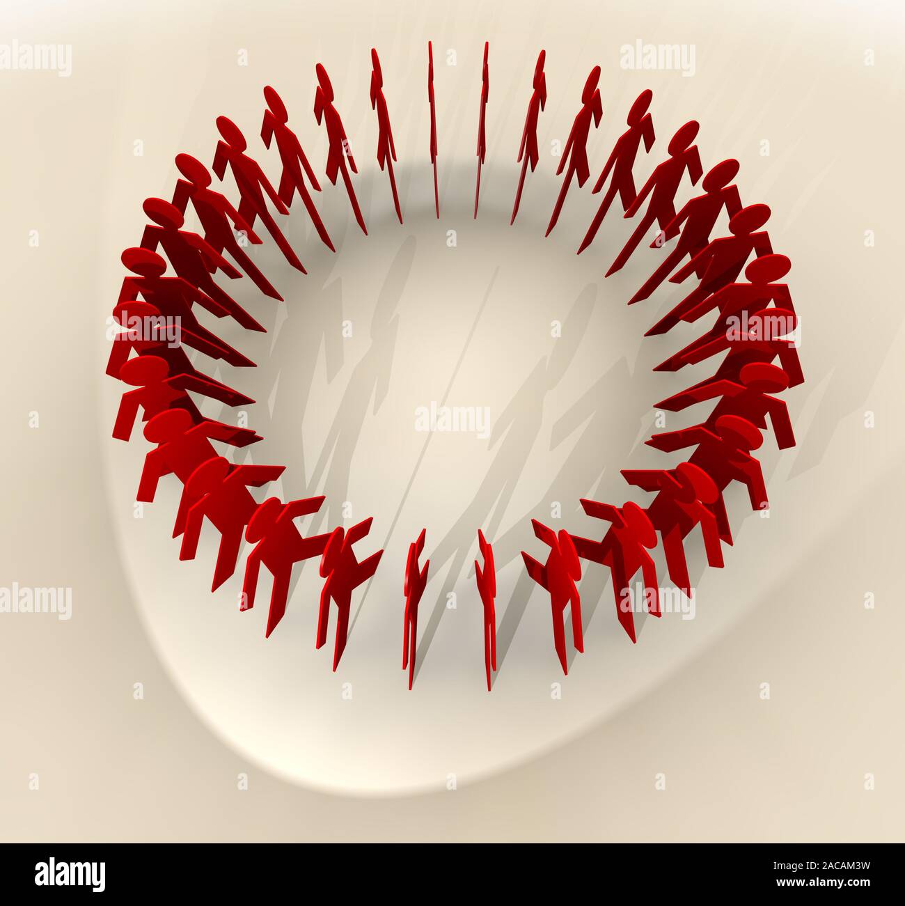 paper chain men from above Stock Photo - Alamy