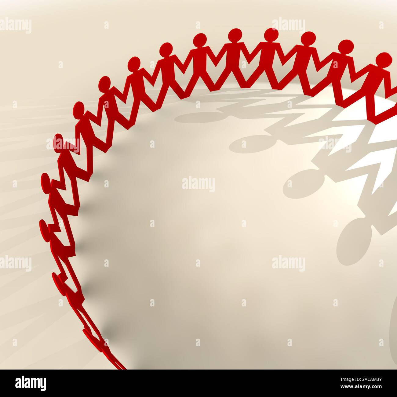 paper chain men red Stock Photo - Alamy