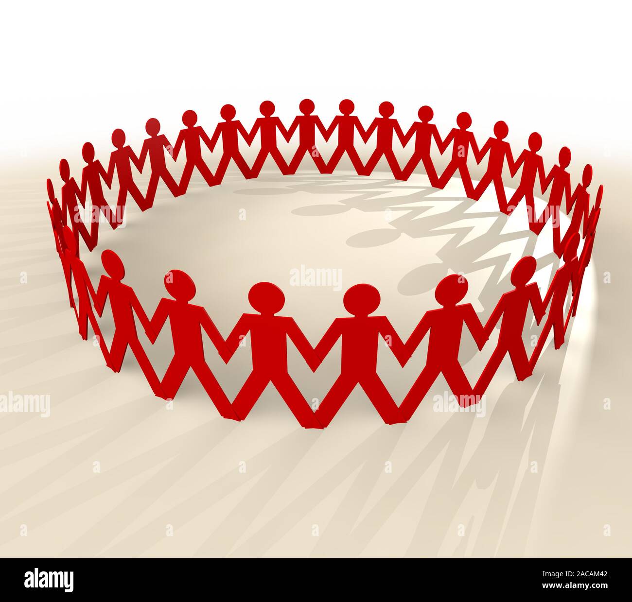 paper chain men shadow Stock Photo - Alamy