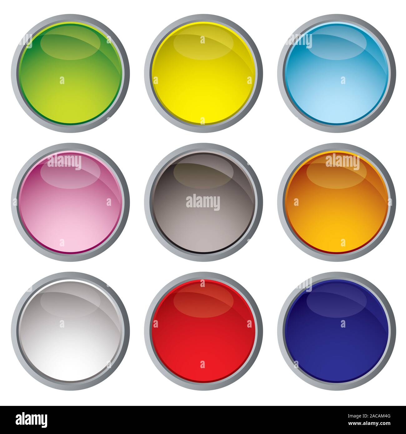 Silver button variation Cut Out Stock Images & Pictures - Alamy