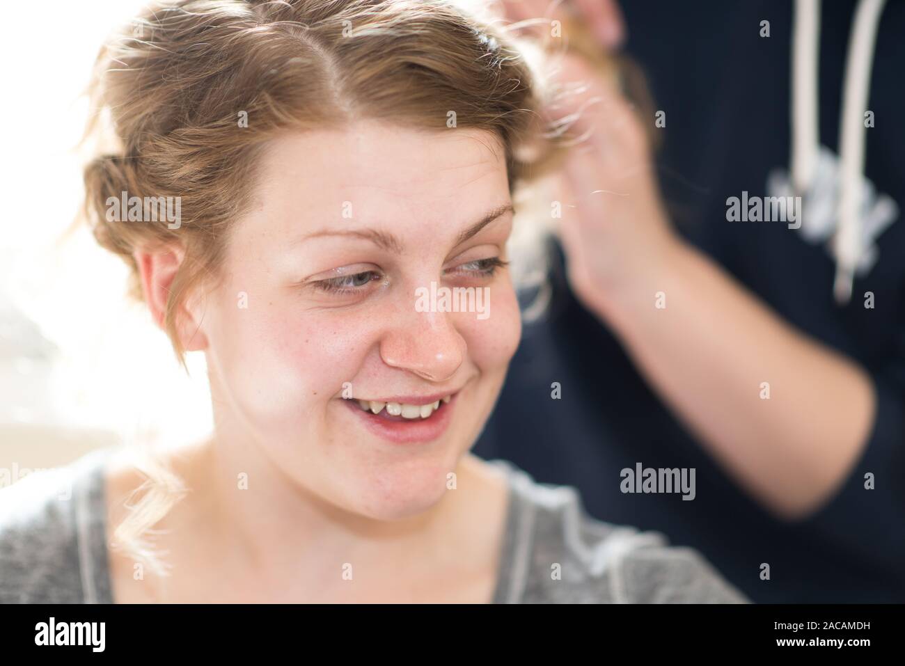 Hair styling getting ready hi-res stock photography and images - Alamy