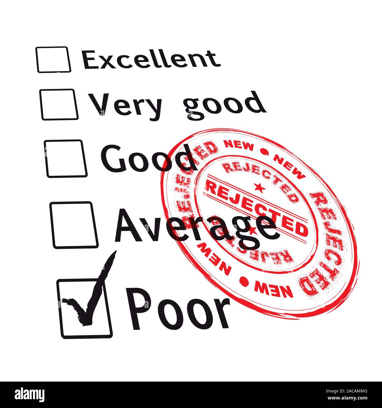 poor evaluation failed Stock Photo - Alamy