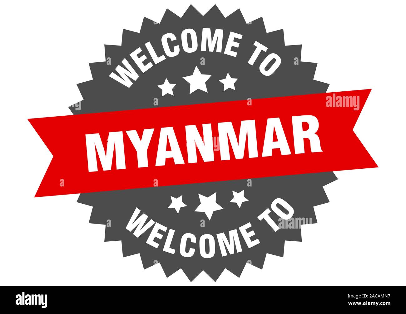 Myanmar sign. welcome to Myanmar red sticker Stock Vector Image & Art ...