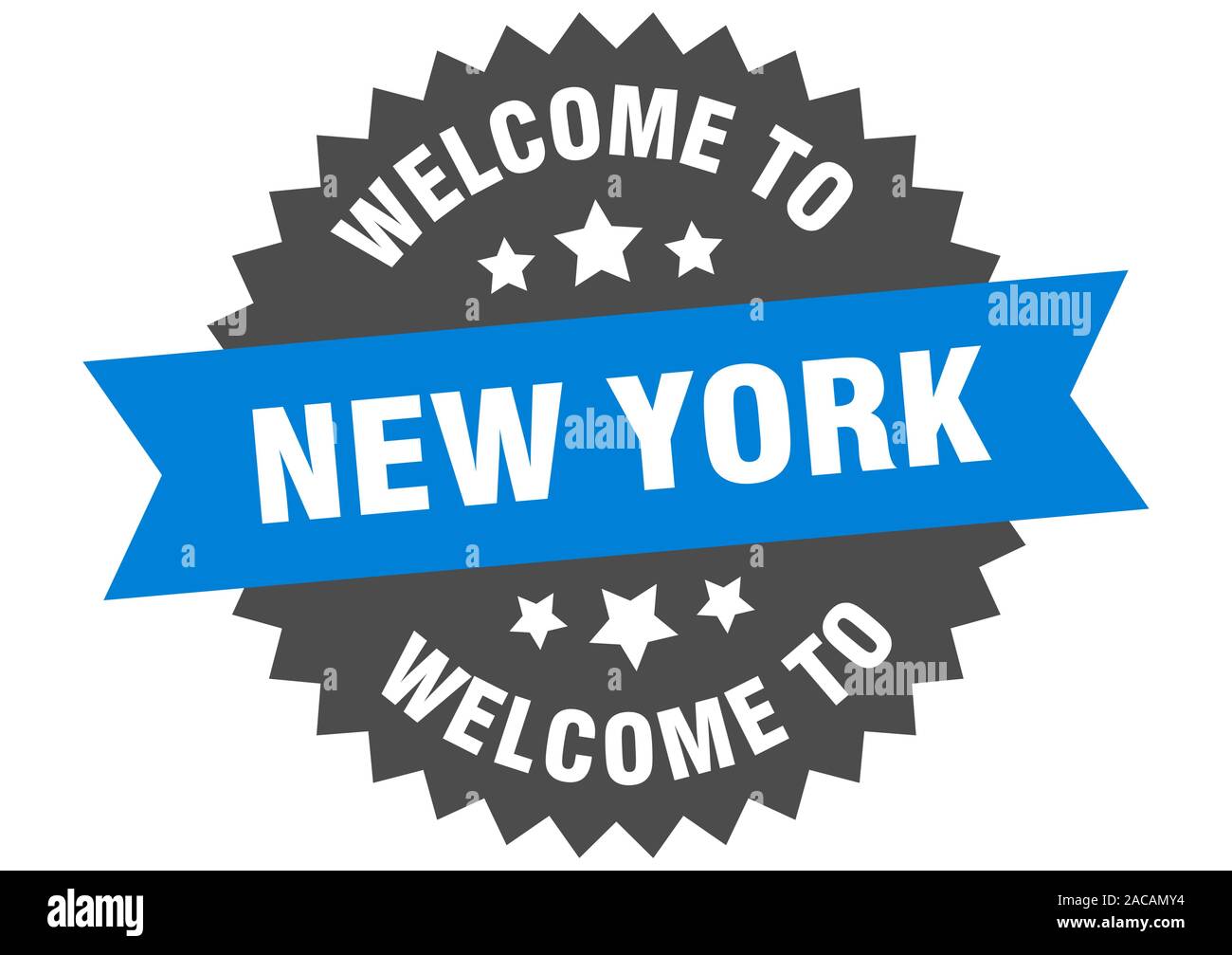 New York sign. welcome to New York blue sticker Stock Vector Image ...