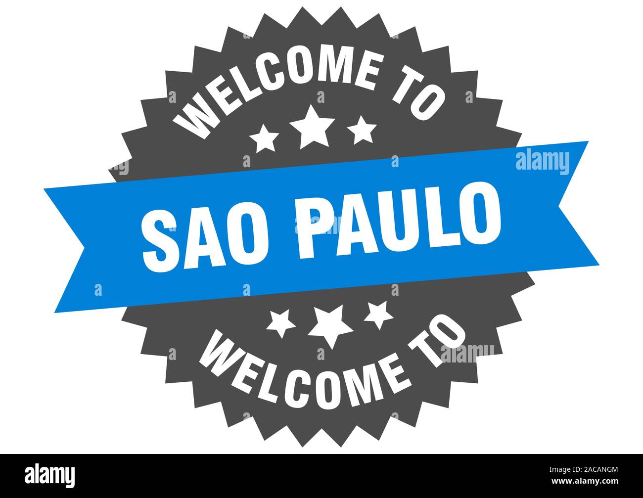 Sao Paulo sign. welcome to Sao Paulo blue sticker Stock Vector Image ...