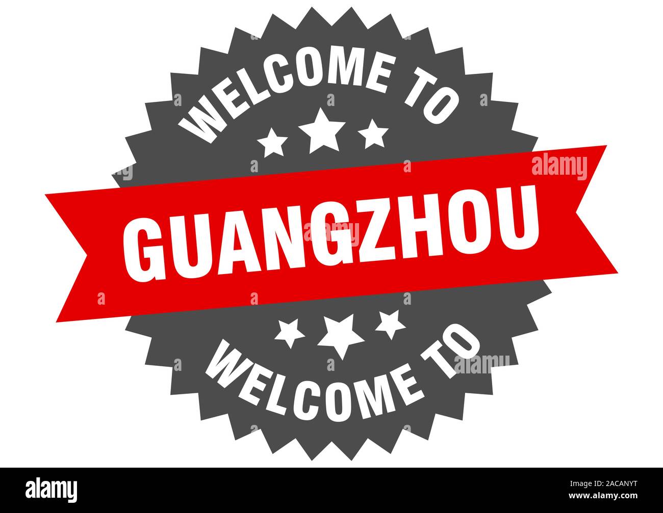 Guangzhou sign. welcome to Guangzhou red sticker Stock Vector Image ...