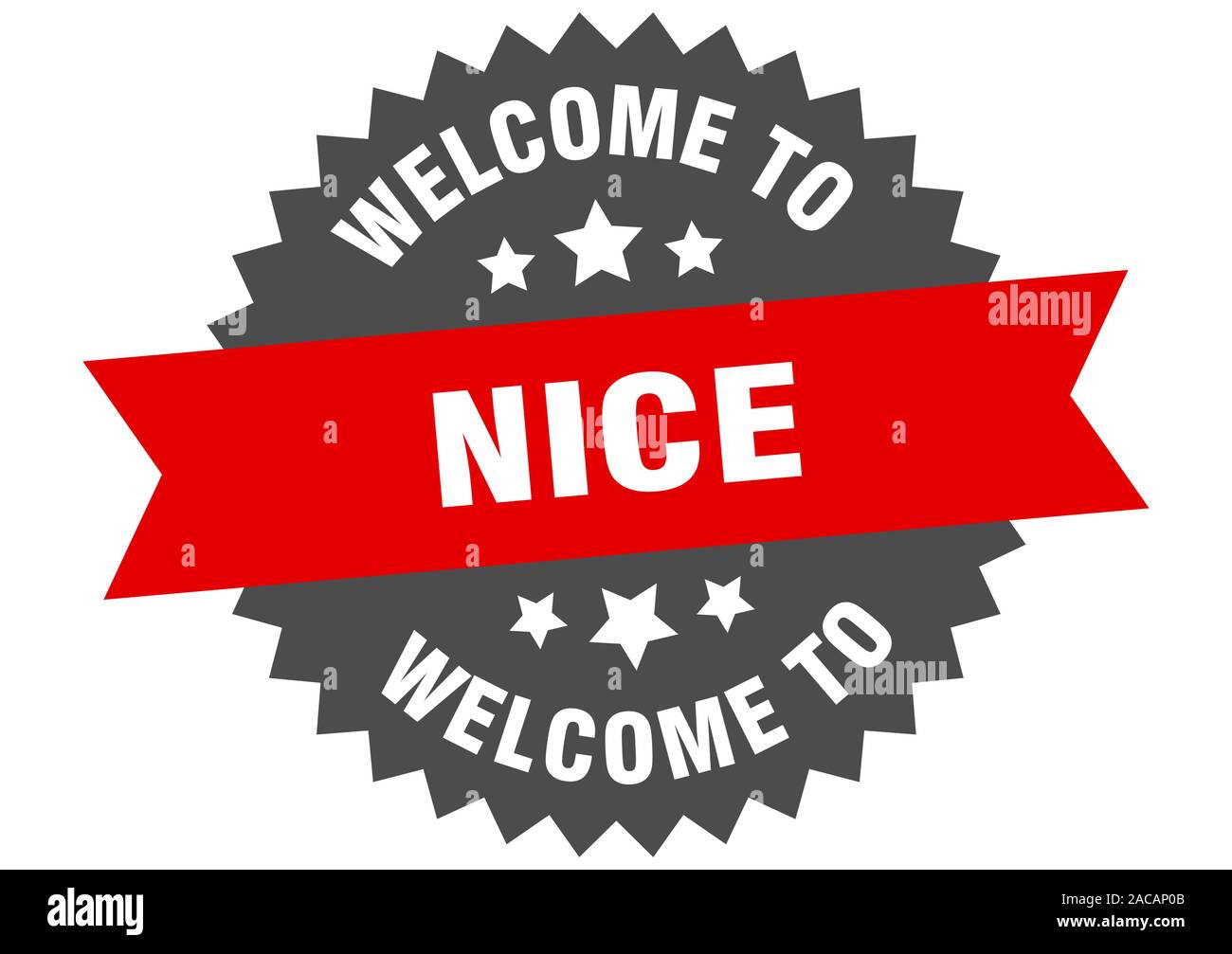 Nice sign. welcome to Nice red sticker Stock Vector Image & Art - Alamy