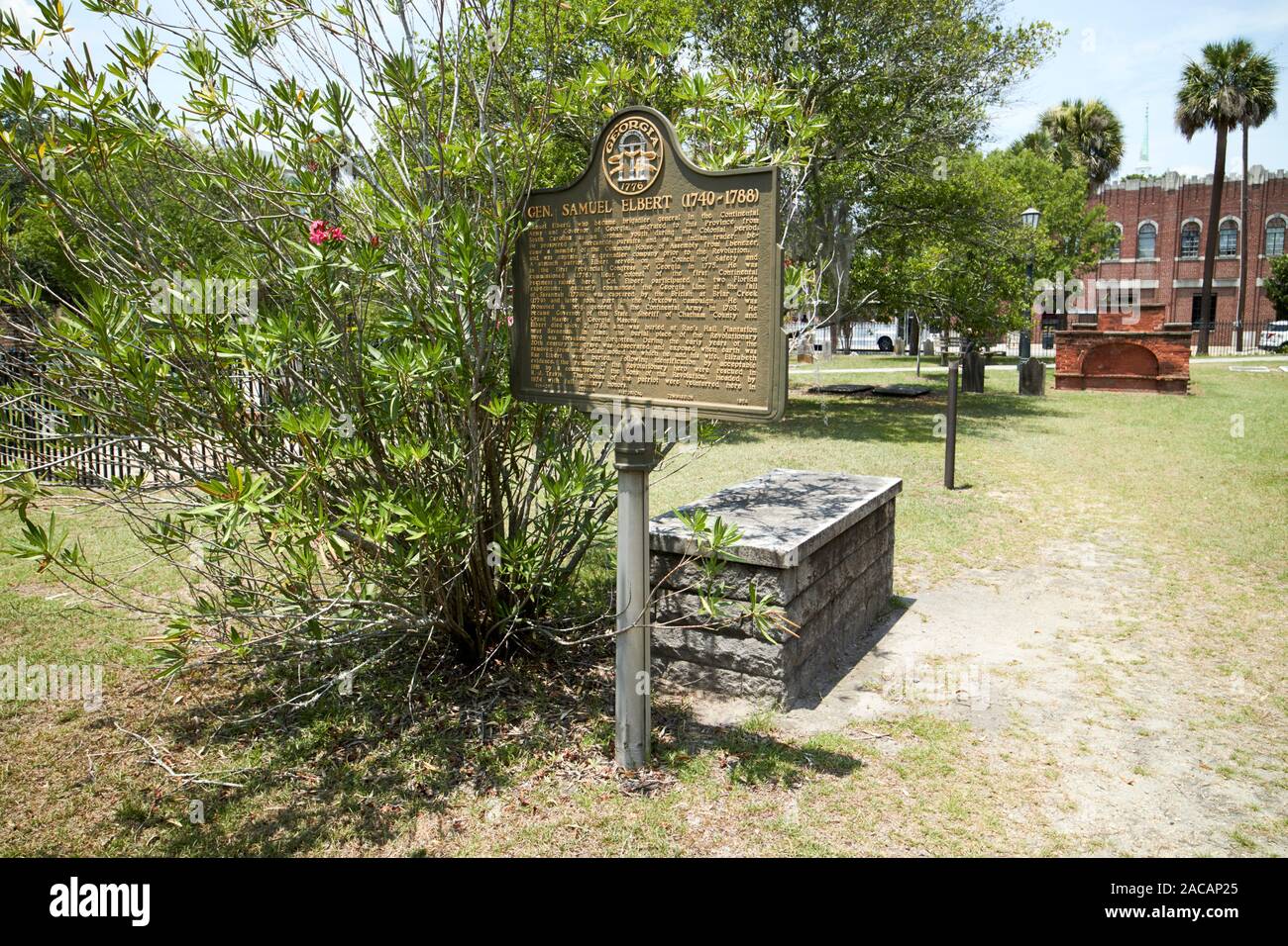 historical marker at the grave of general samuel elbert colonial park ...