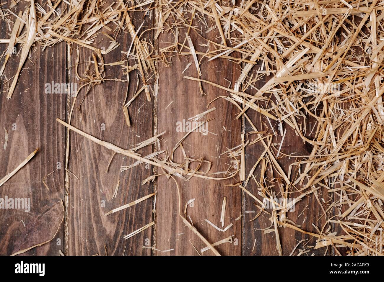 Wooden floor background and dry straw Stock Photo - Alamy