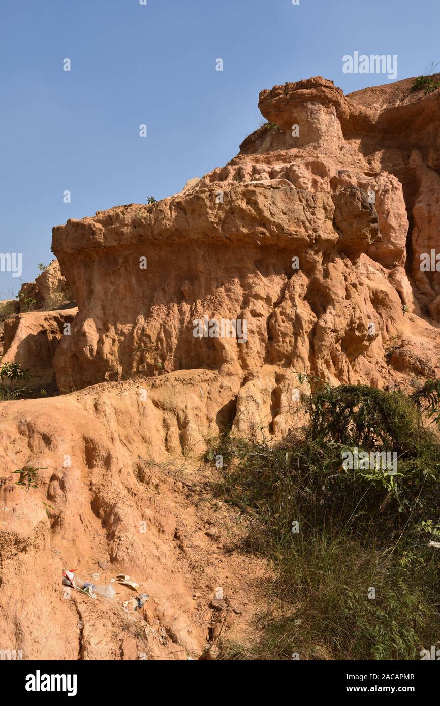 Gangani ravines at the bank of the river Shilabati or Shilai in Garbeta ...