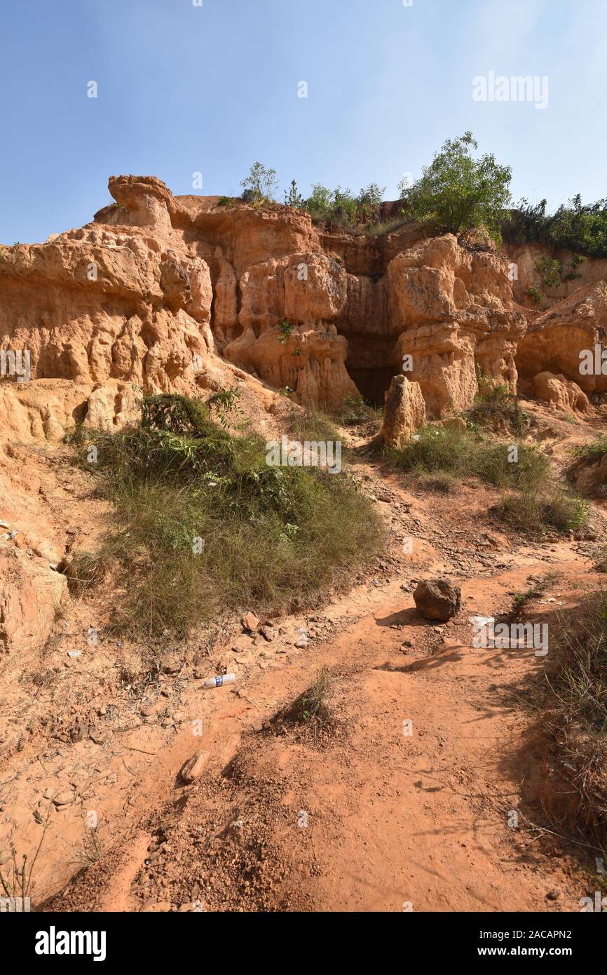 Gangani ravines at the bank of the river Shilabati or Shilai in Garbeta ...