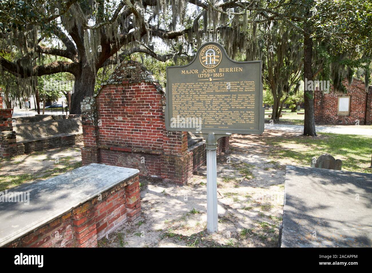historical marker at grave of major john berrien colonial park cemetery ...