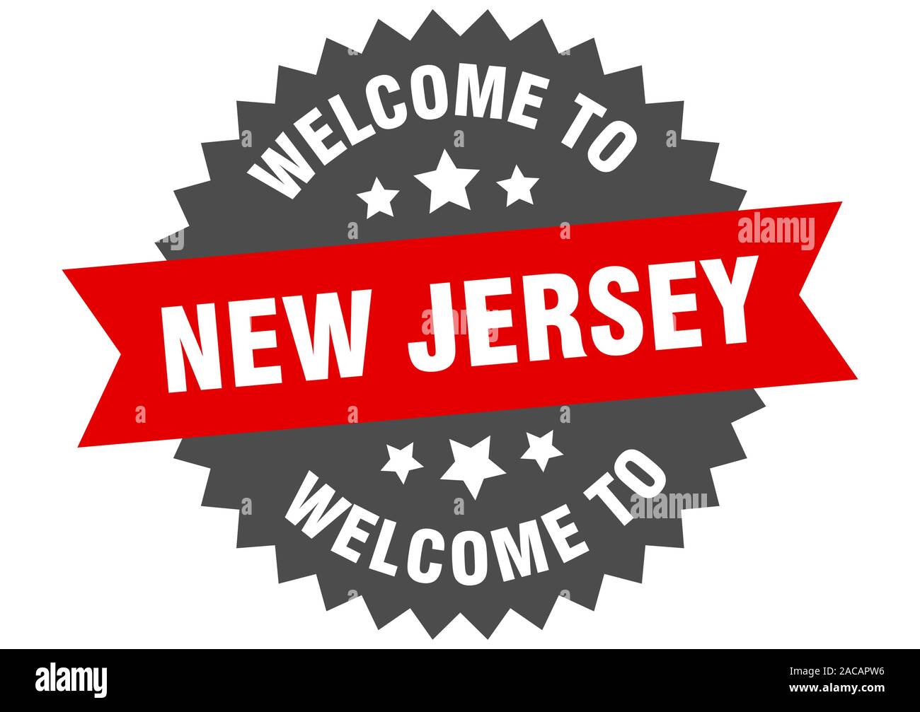 New Jersey sign. welcome to New Jersey red sticker Stock Vector Image ...