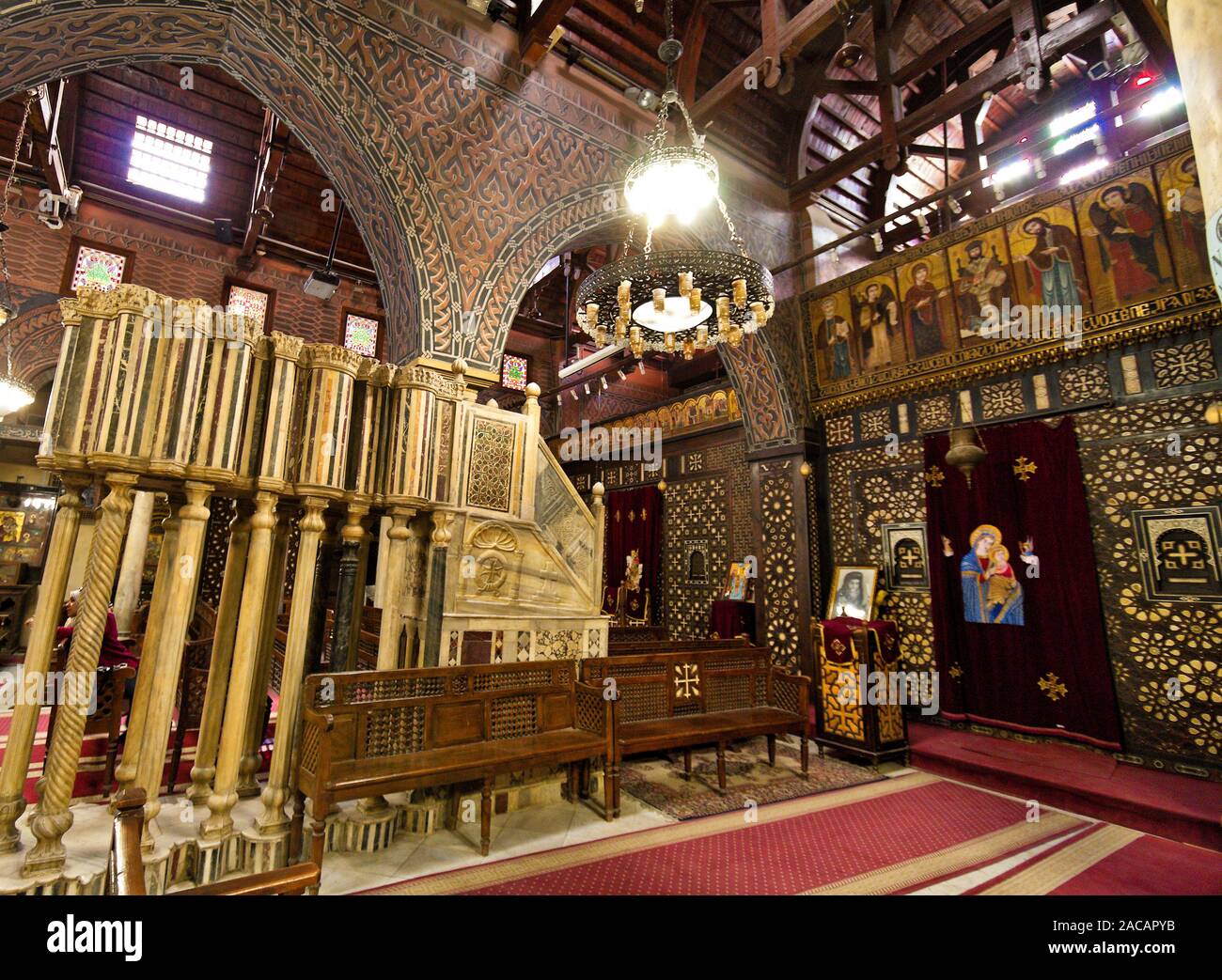 Egypt, Cairo, Coptic Quarter, Floating Church, Cairo Stock Photo - Alamy