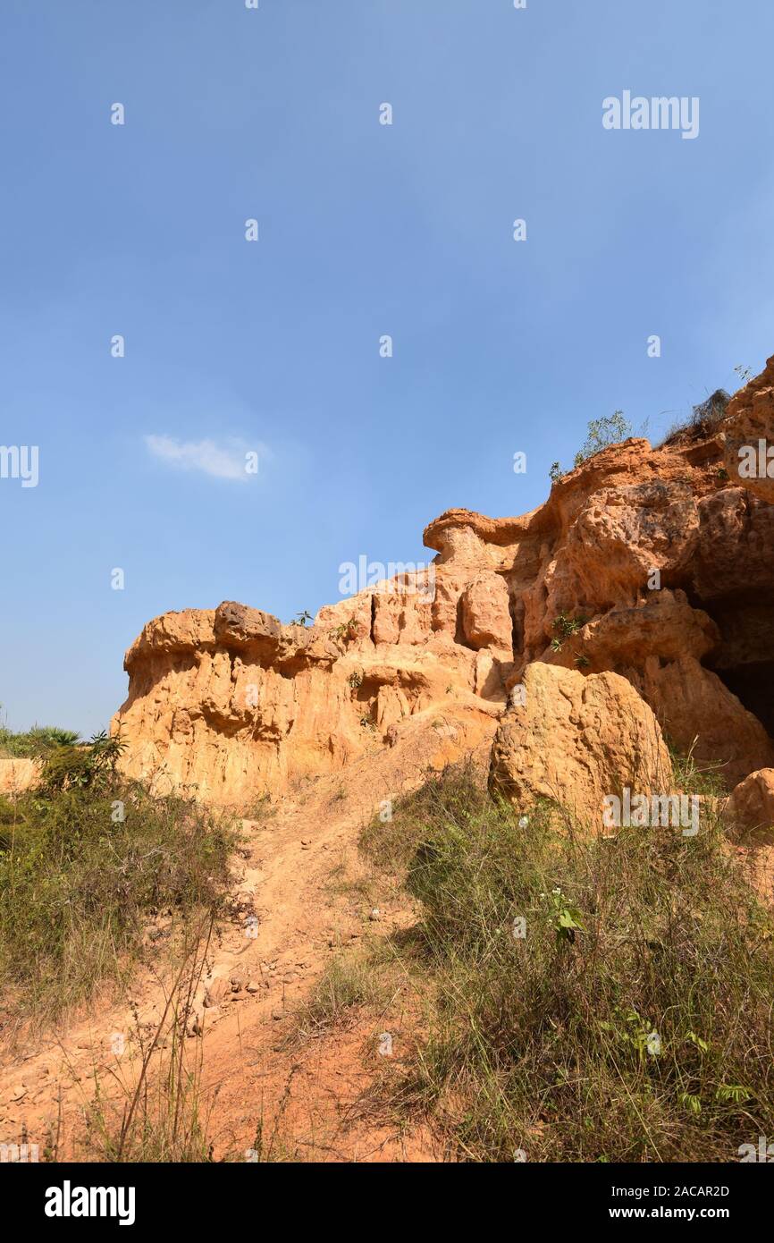 Gangani ravines at the bank of the river Shilabati or Shilai in Garbeta ...