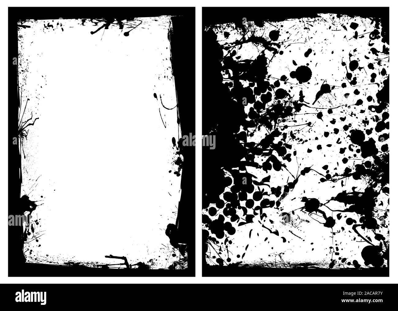 ink grunge black splat border Stock Photo - Alamy