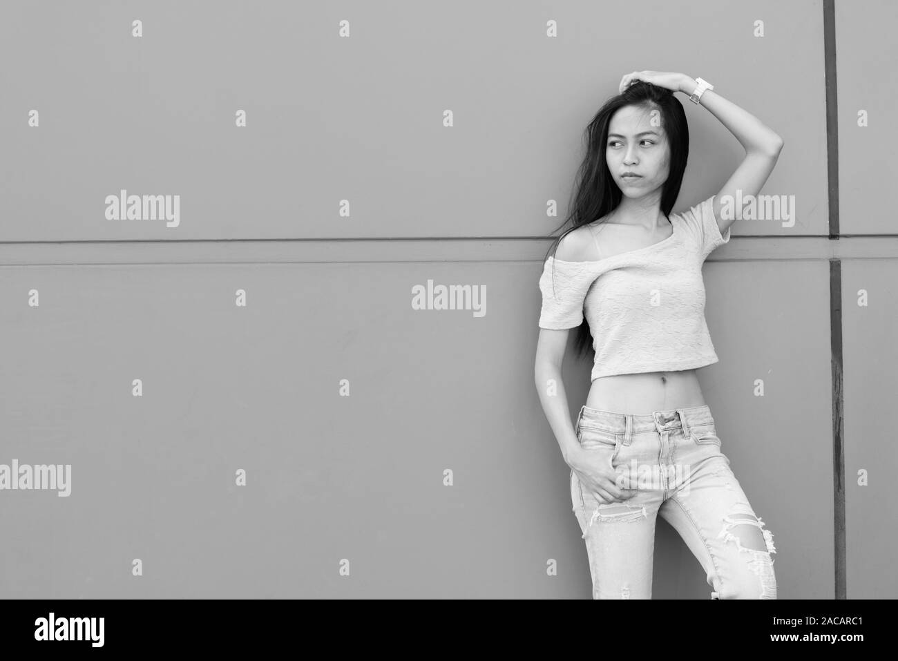 Leaning on hand Black and White Stock Photos & Images - Alamy