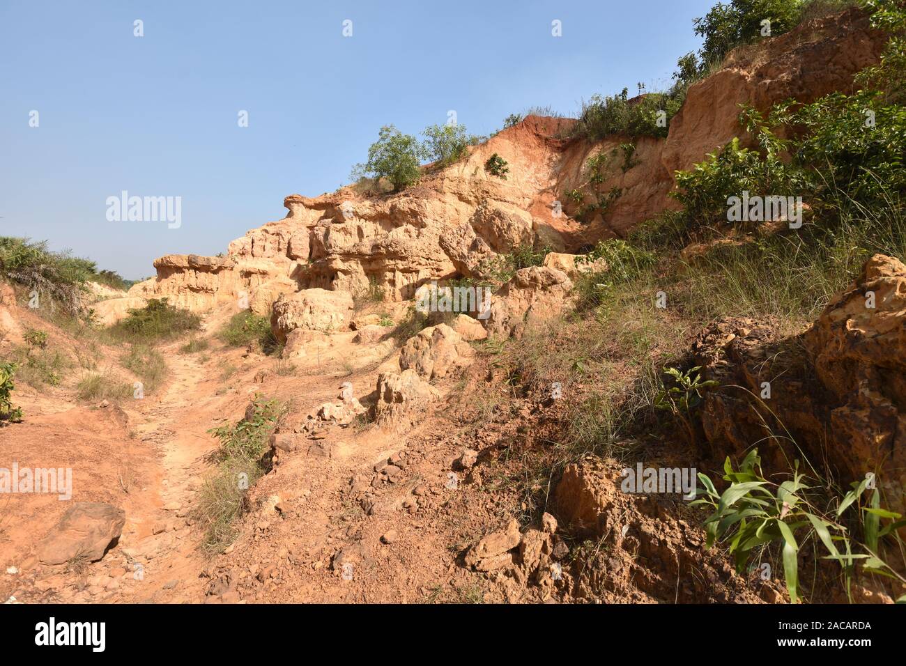Gangani ravines at the bank of the river Shilabati or Shilai in Garbeta ...