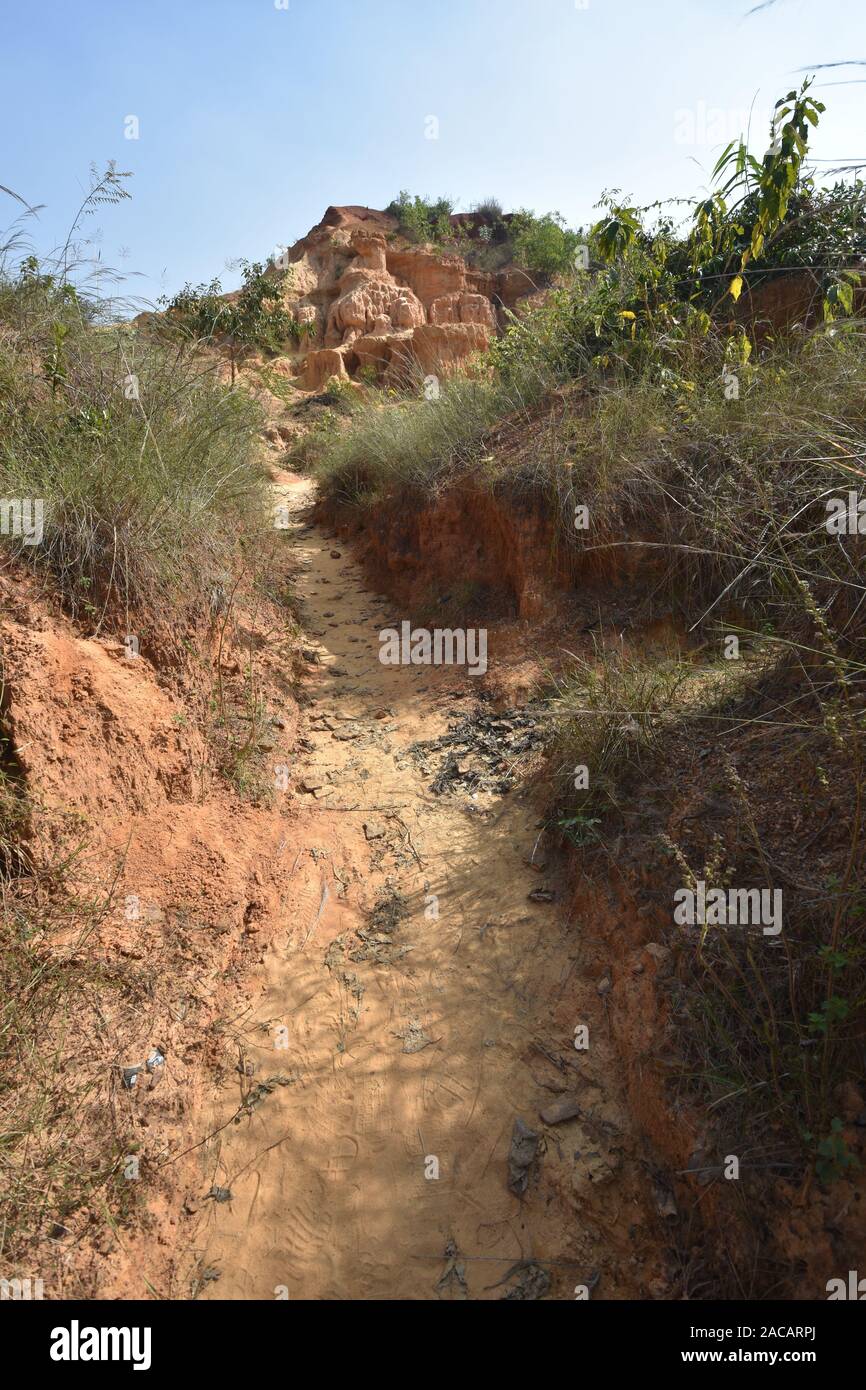 Gangani ravines at the bank of the river Shilabati or Shilai in Garbeta ...