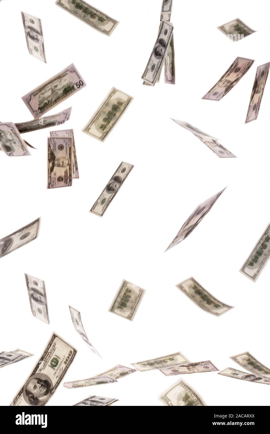 Dollar banknotes fly through the air Stock Photo - Alamy
