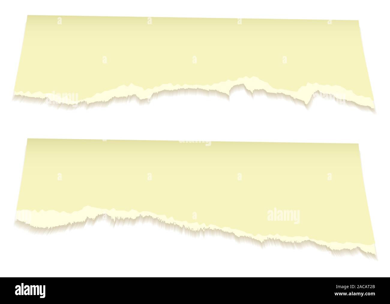 Top torn pages in yellow Stock Photo - Alamy
