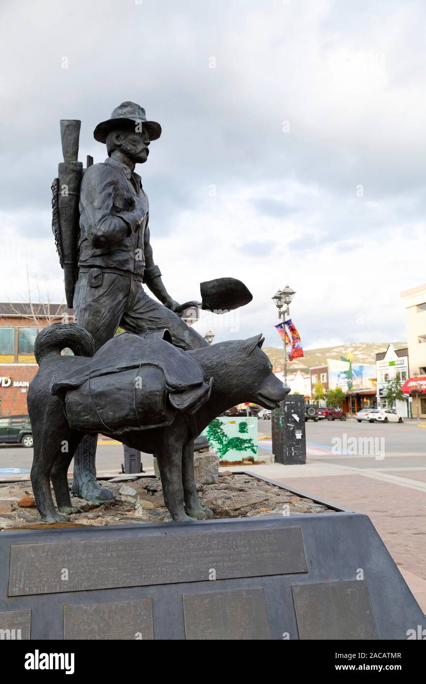 The Prospector Statue in Whitehorse, the Yukon, Canada. The sculpture ...