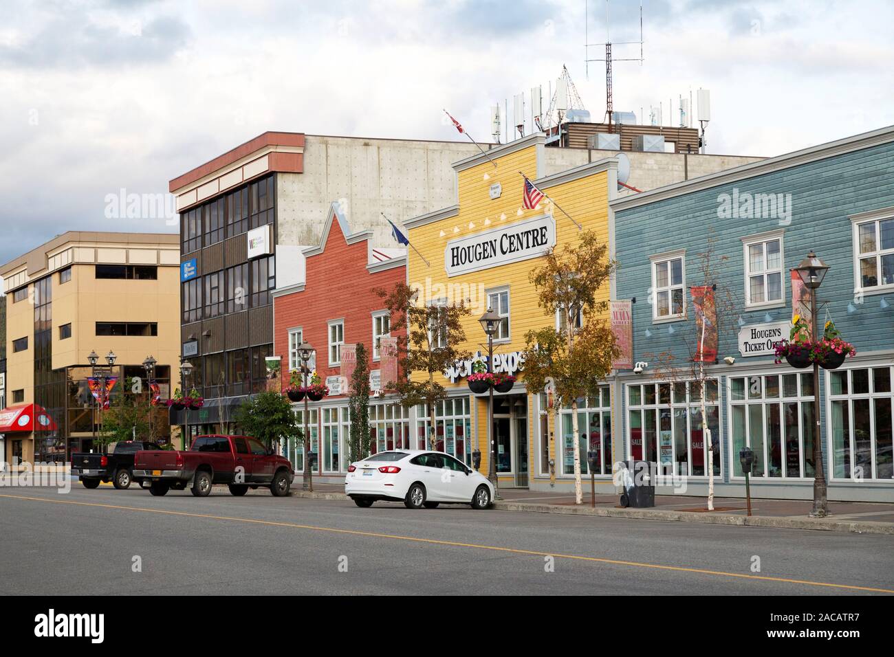 Building facades on Main Street in Whitehorse, the Yukon, Canada. The ...