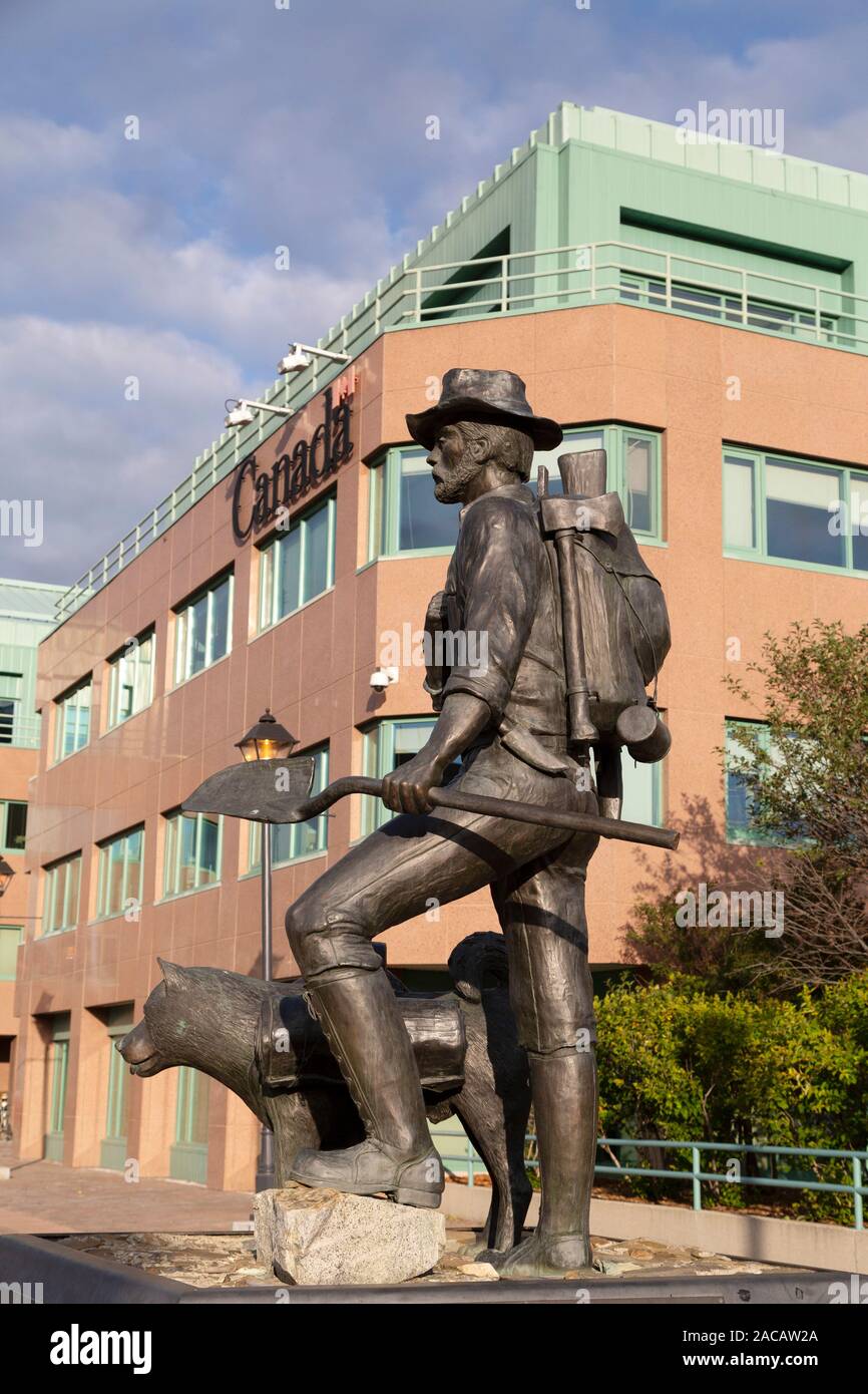The Prospector Statue in Whitehorse, the Yukon, Canada. The sculpture ...