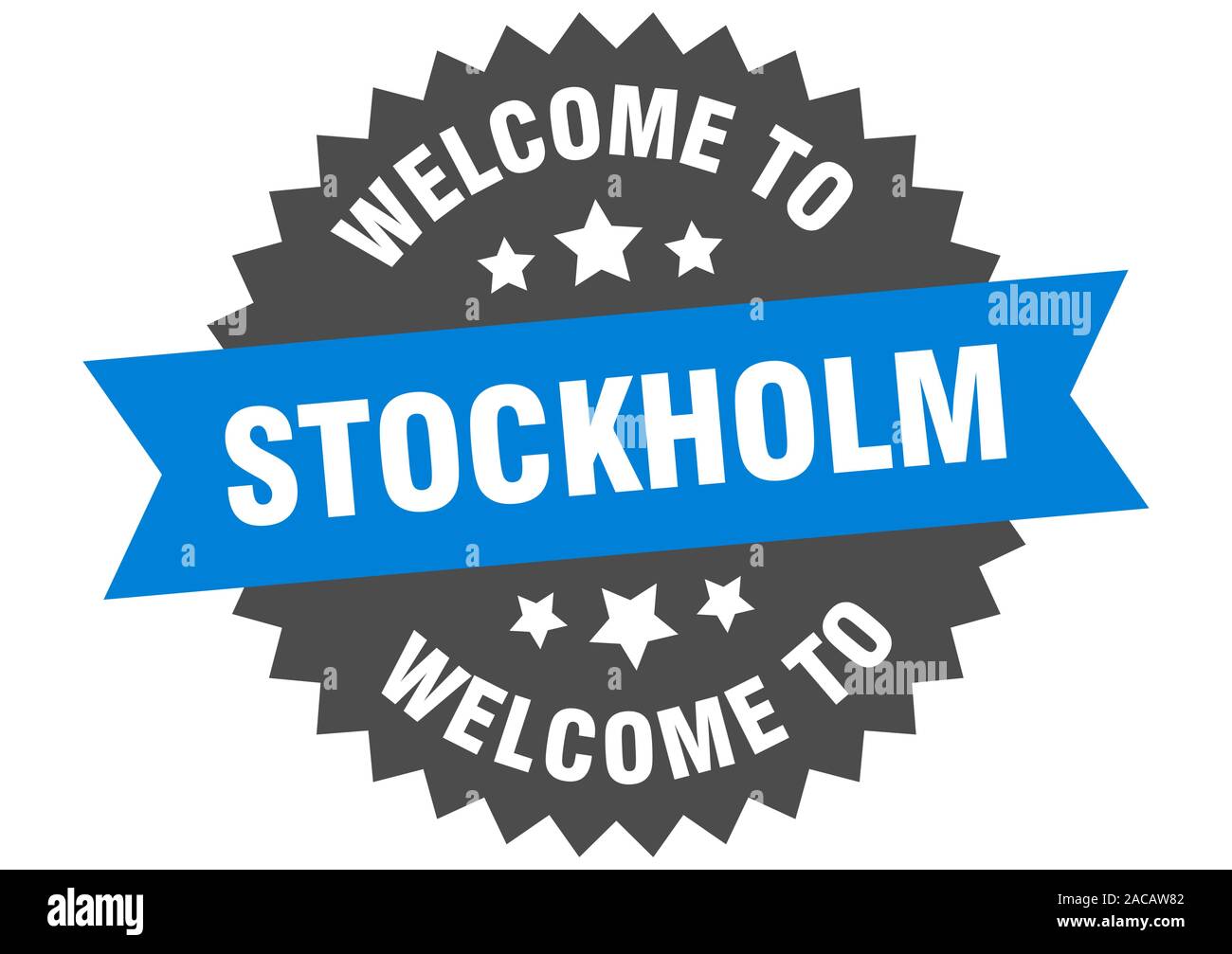 Stockholm sign. welcome to Stockholm blue sticker Stock Vector Image ...