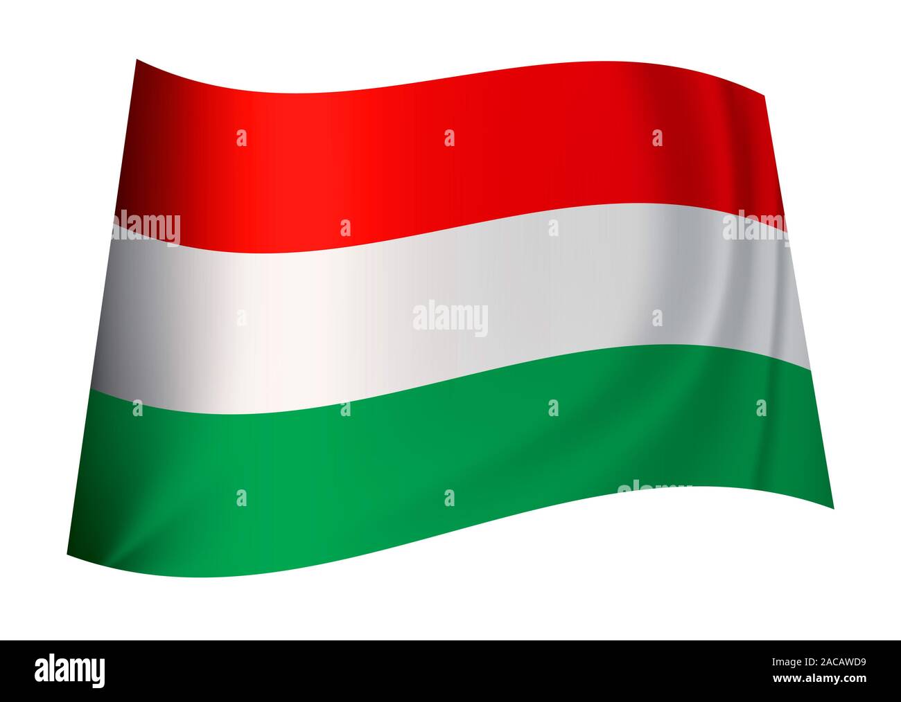 The hungarian flag waving Cut Out Stock Images & Pictures - Alamy