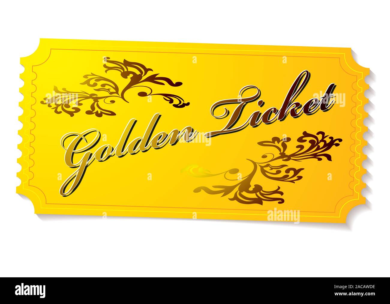 Golden winning ticket Stock Photo - Alamy