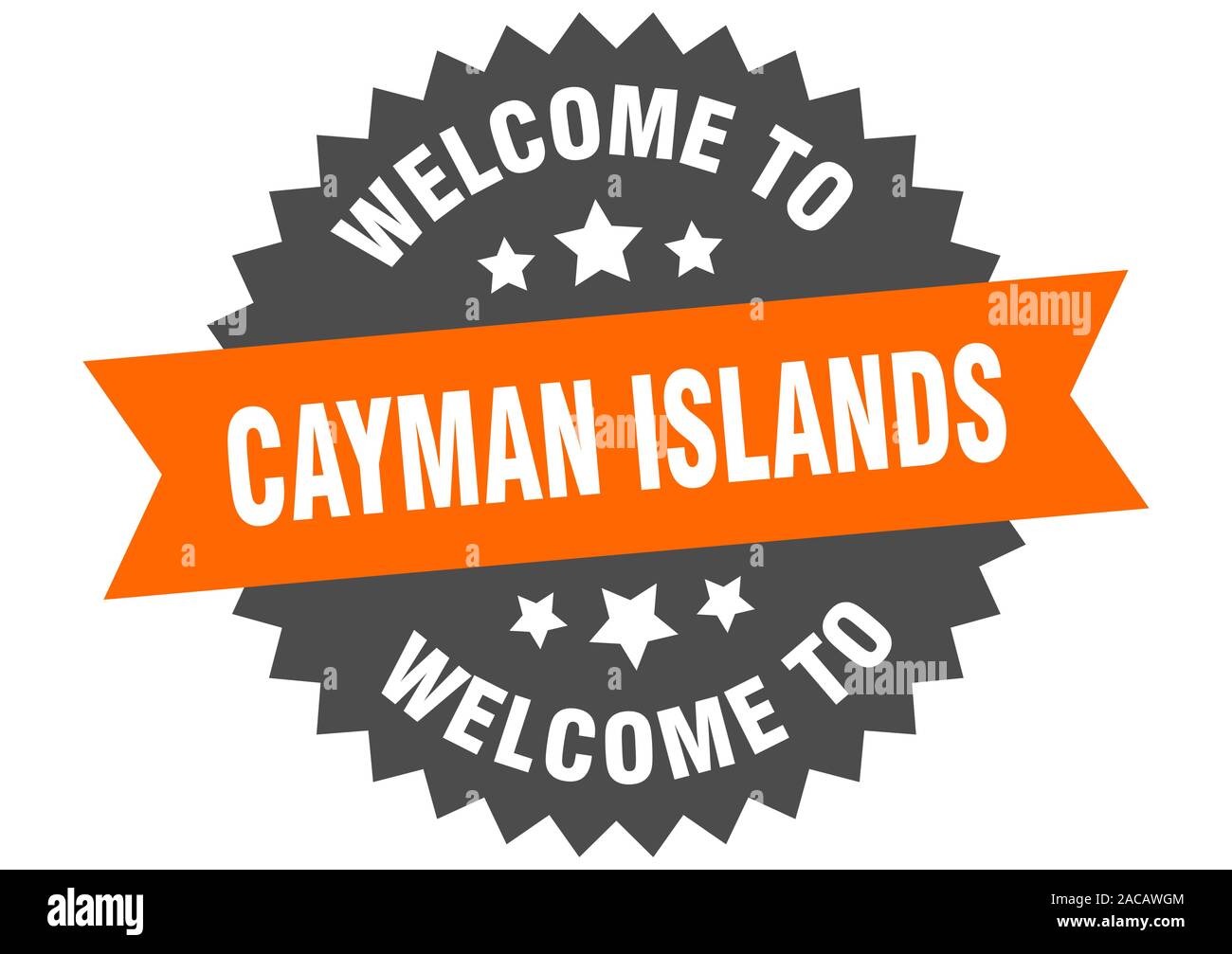 Cayman Islands sign. welcome to Cayman Islands orange sticker Stock ...