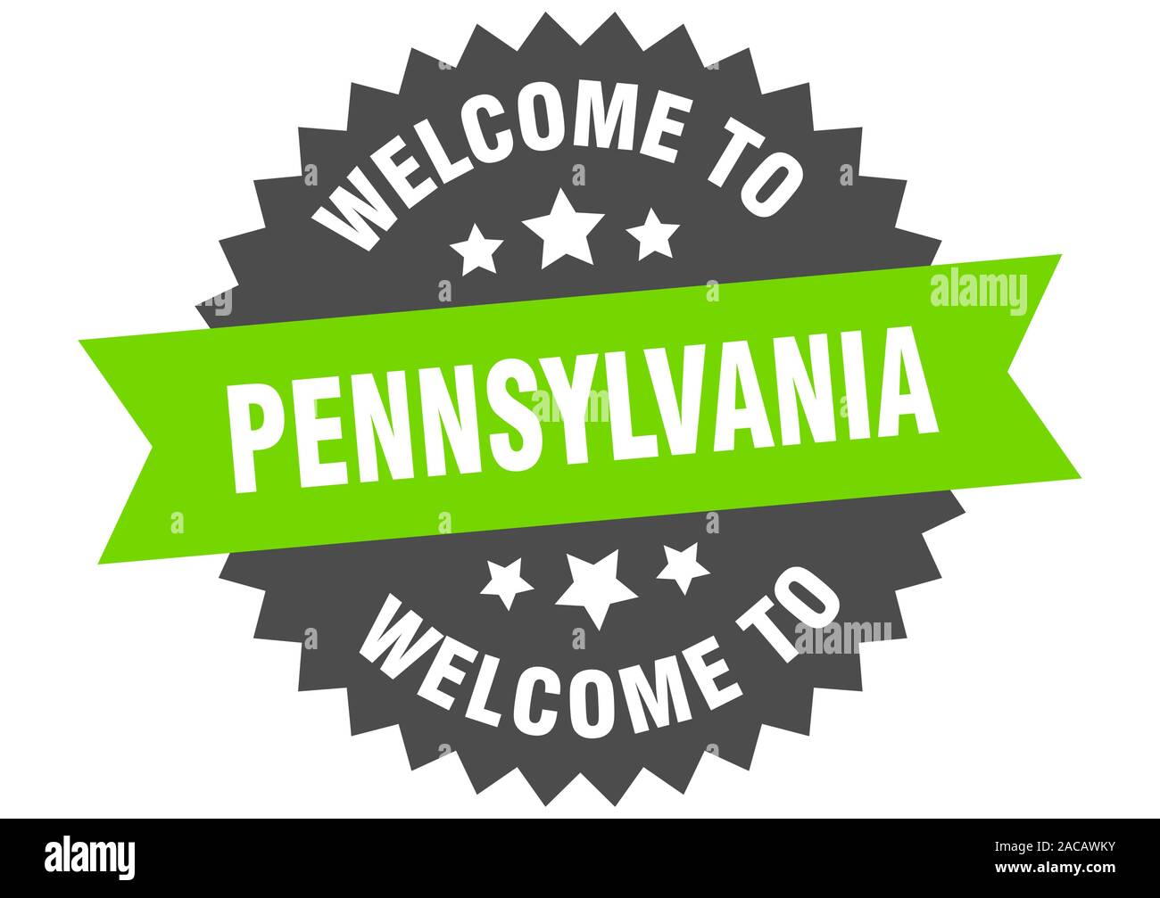 Pennsylvania sign. welcome to Pennsylvania green sticker Stock Vector ...
