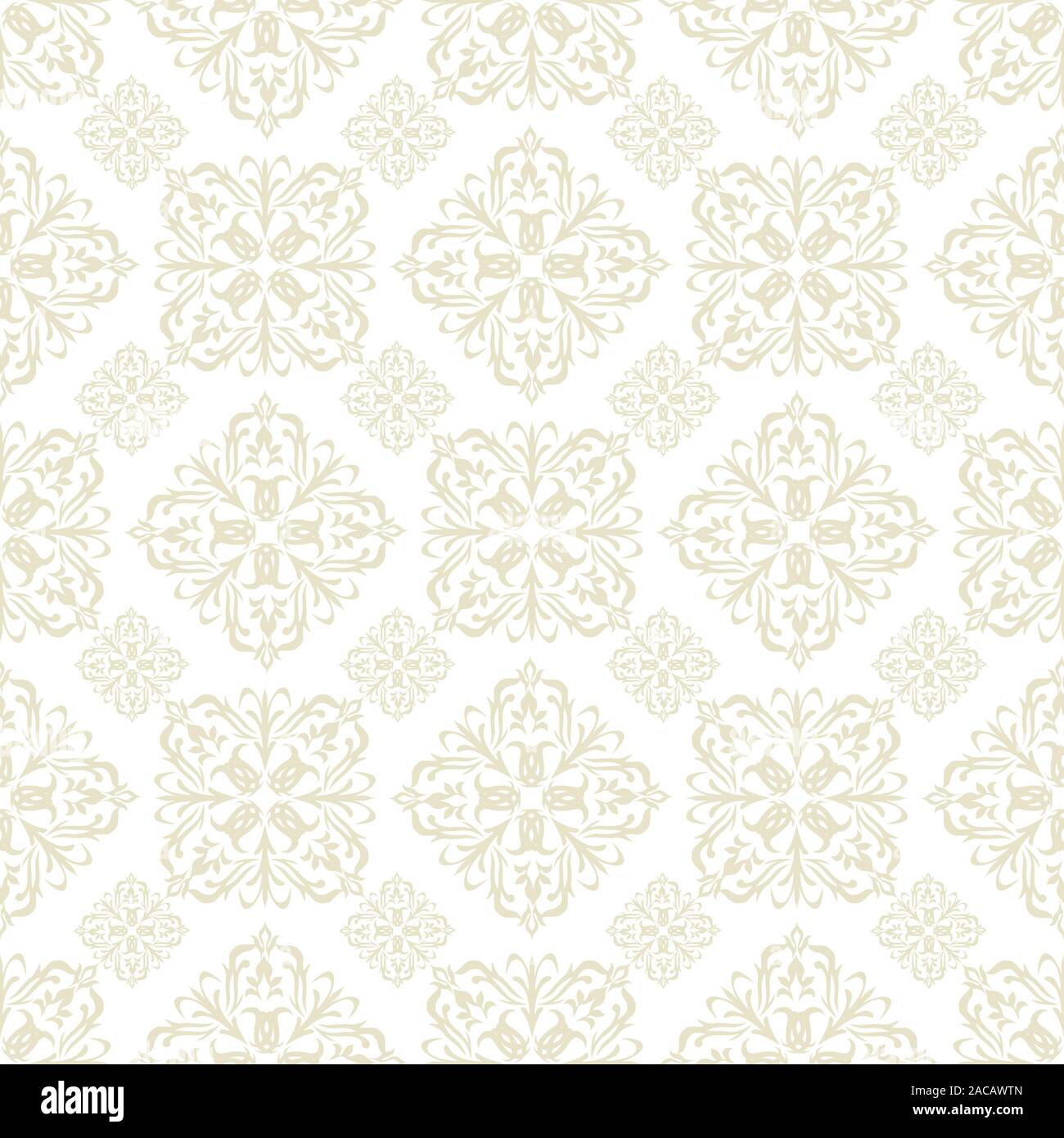 floral wallpaper beige tile Stock Photo - Alamy