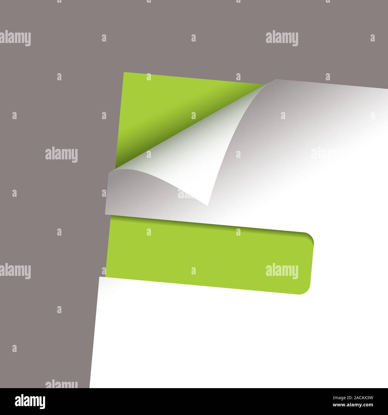 paper corner slot green peel Stock Photo - Alamy