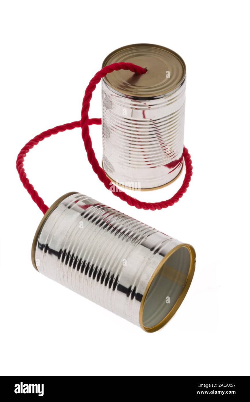 Tin can as symbol photo communication Stock Photo - Alamy