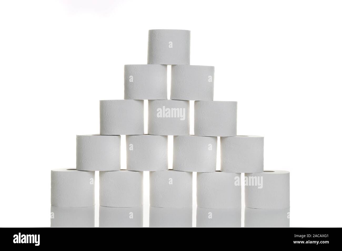 Pyramid of toilet paper Stock Photo - Alamy