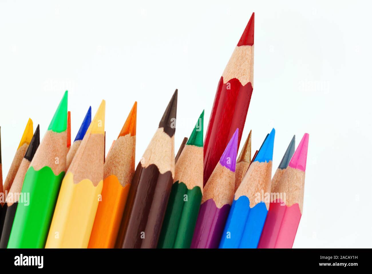 Many crayons on white background Stock Photo - Alamy