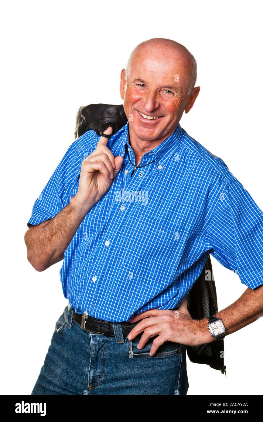 Portrait of a friendly elderly man Stock Photo - Alamy