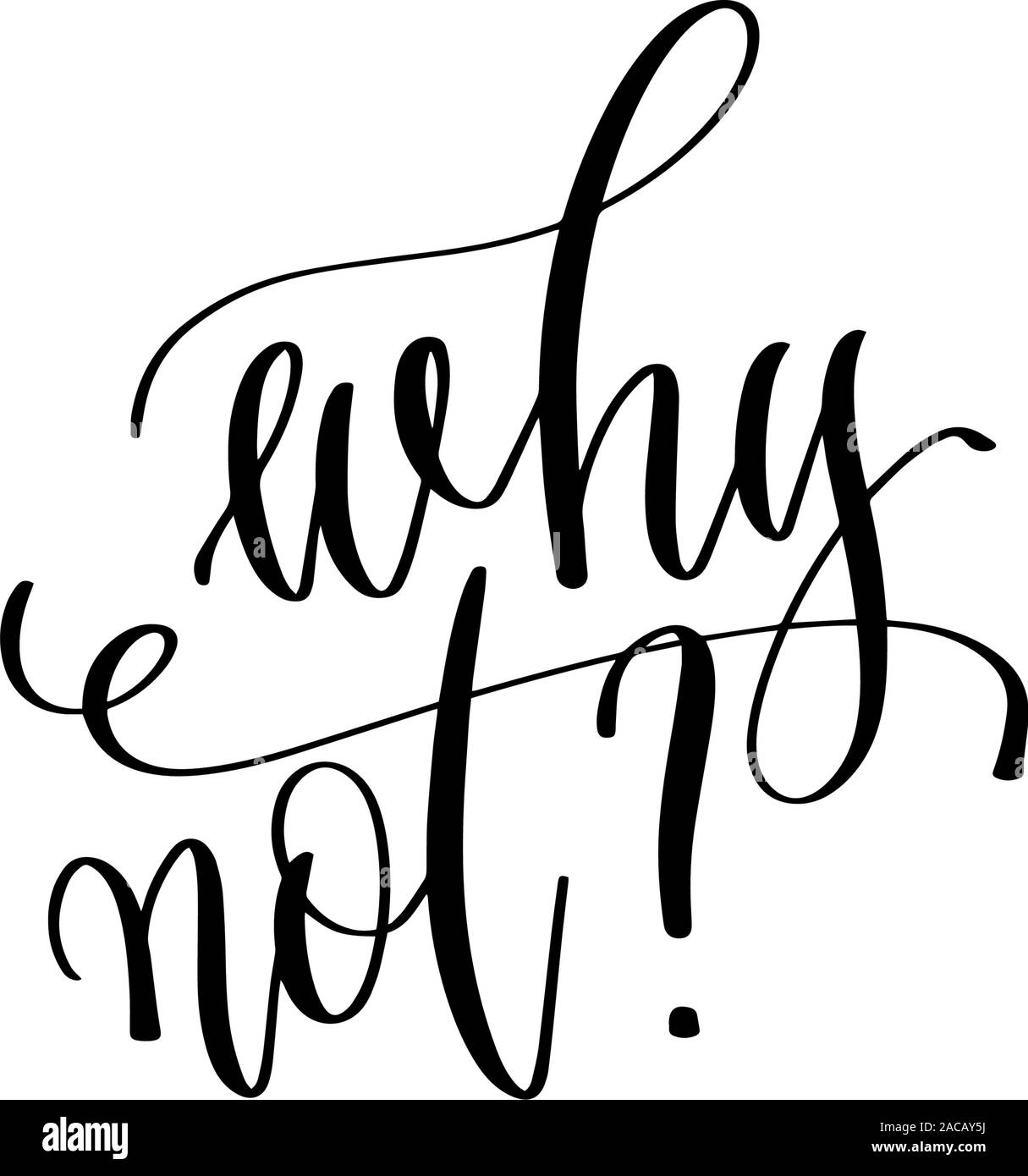 why not? - hand lettering inscription text, positive quote, inspiration ...