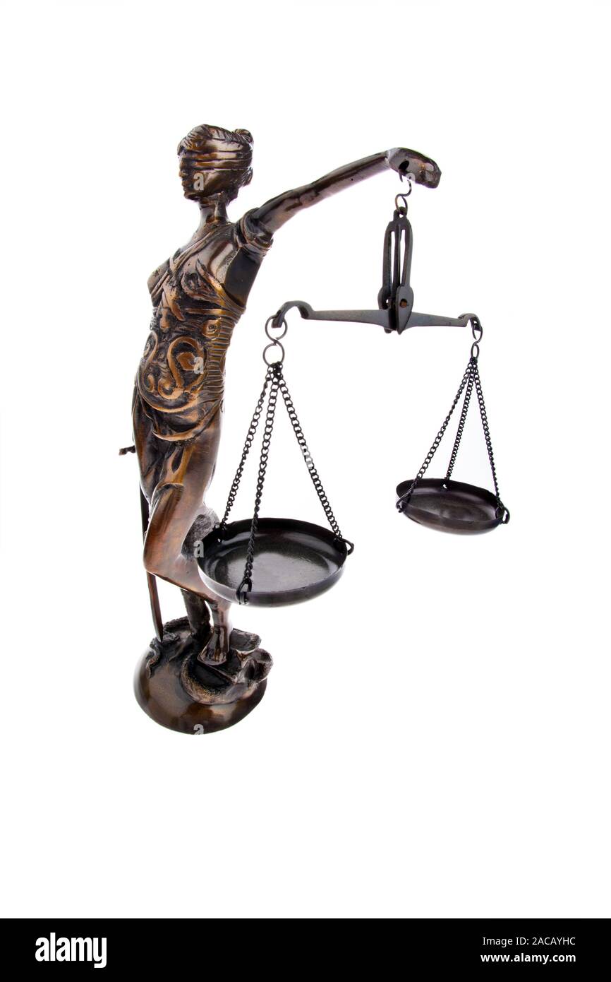 Justitia with scales for law and justice Stock Photo - Alamy
