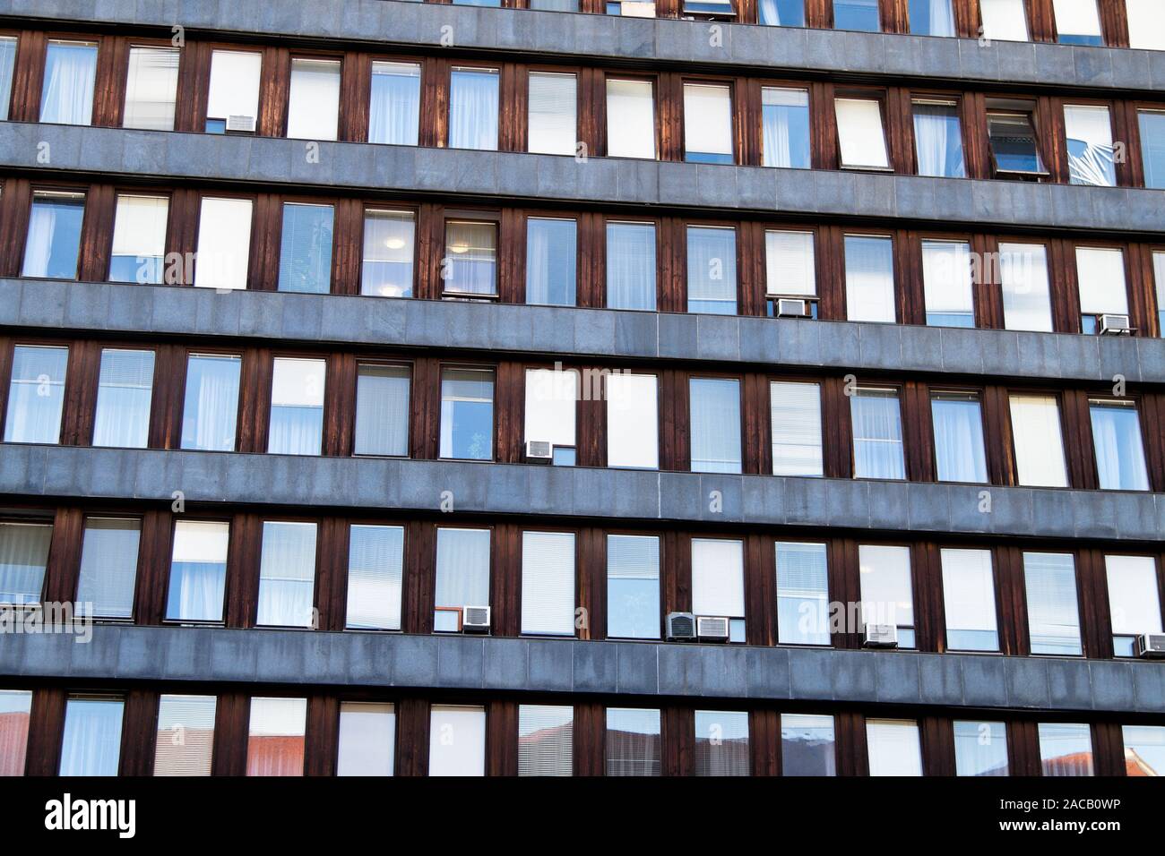 Window front of an old office building Stock Photo - Alamy