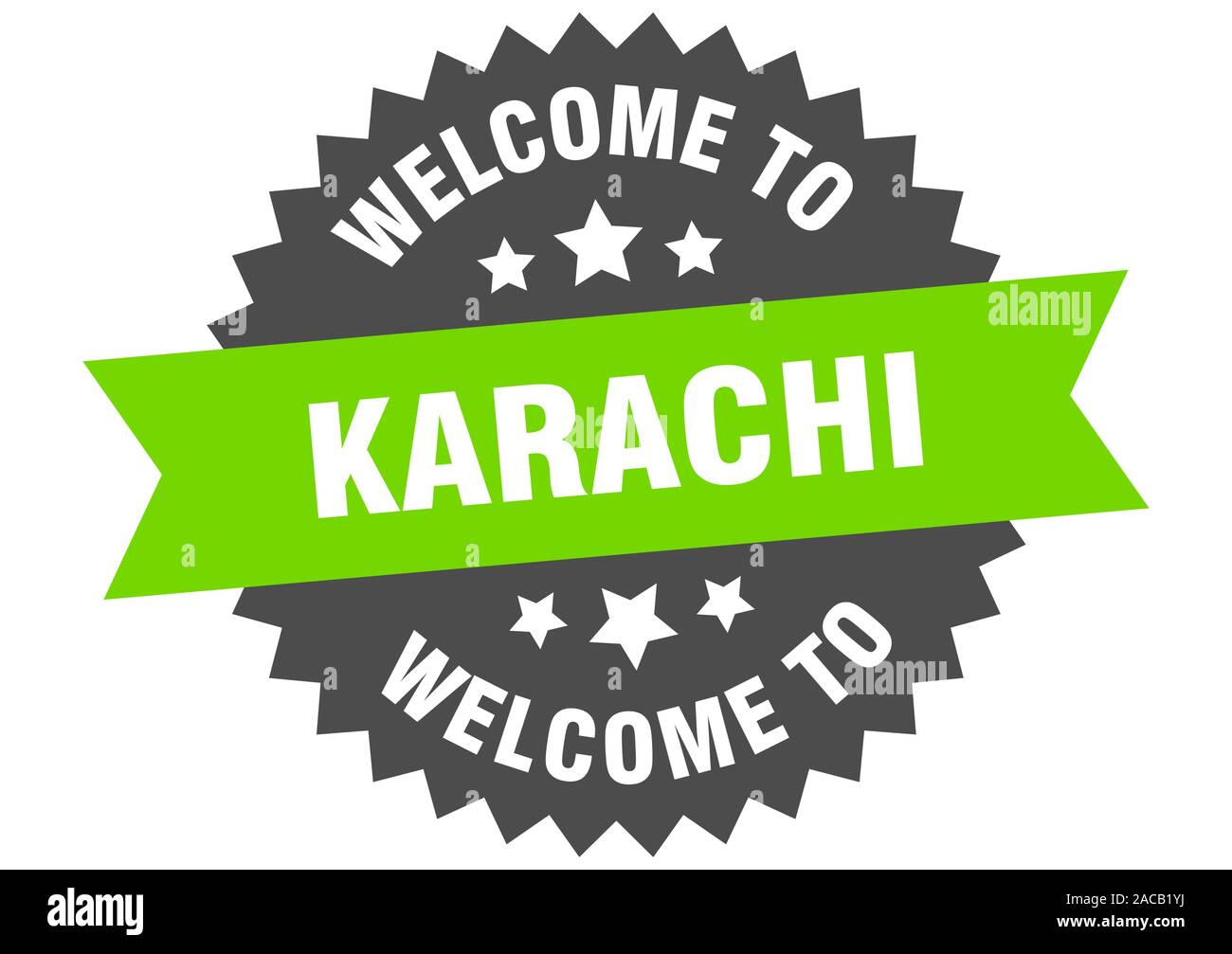Karachi sign. welcome to Karachi green sticker Stock Vector Image & Art ...