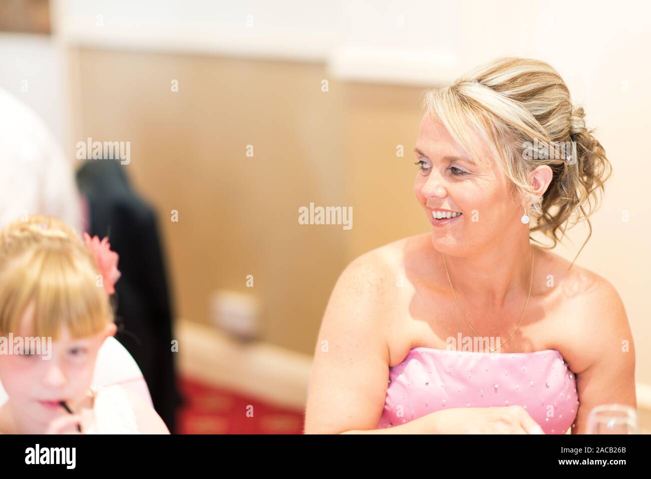 A stunning bride on her wedding day, happy and newlywed to her new life ...